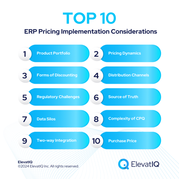 Top 10 ERP Pricing Implementation Considerations